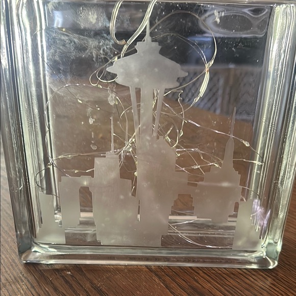 Art | Glass Block With Seattle Skyline Design | Poshmark
